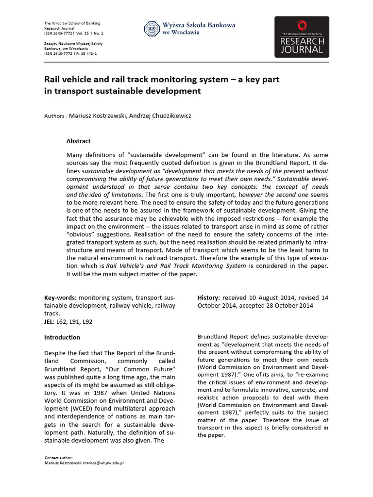 Rail_vehicle_and_rail_track_monitor | PDF | Rail Transport | Air Pollution