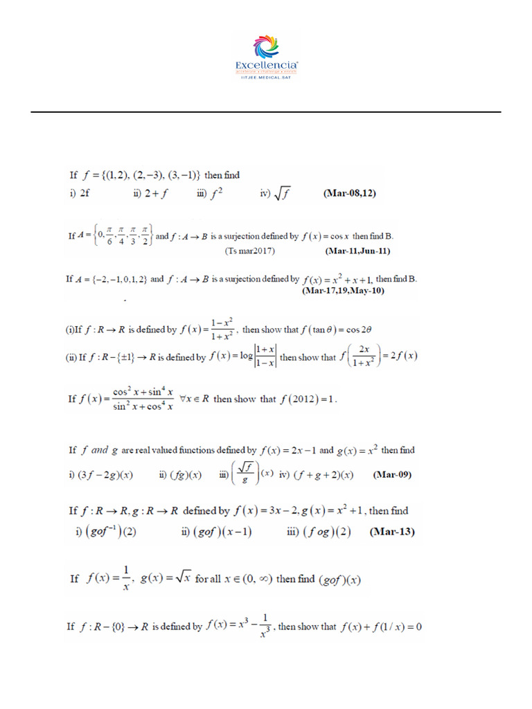 1A - Maths Ipe Imp Questions | PDF
