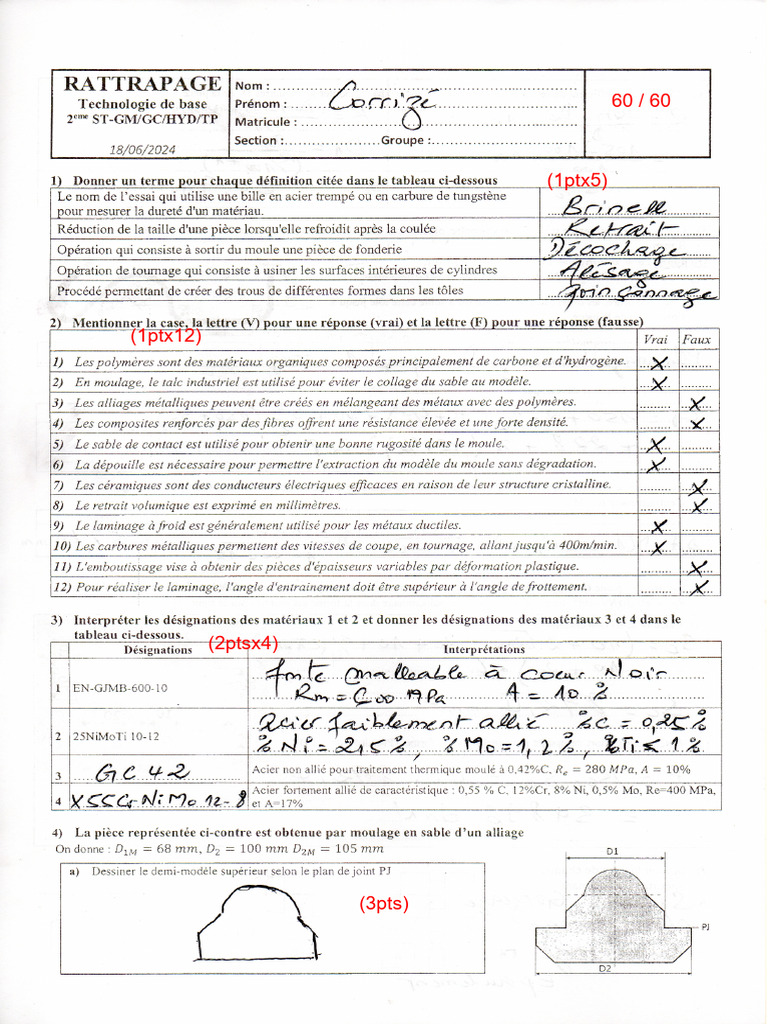corrigé rattrapage tech-base 2023-24 | PDF