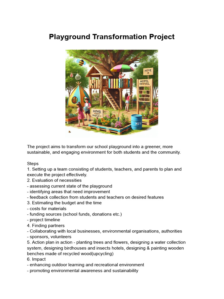 Playground Transformation Project | PDF