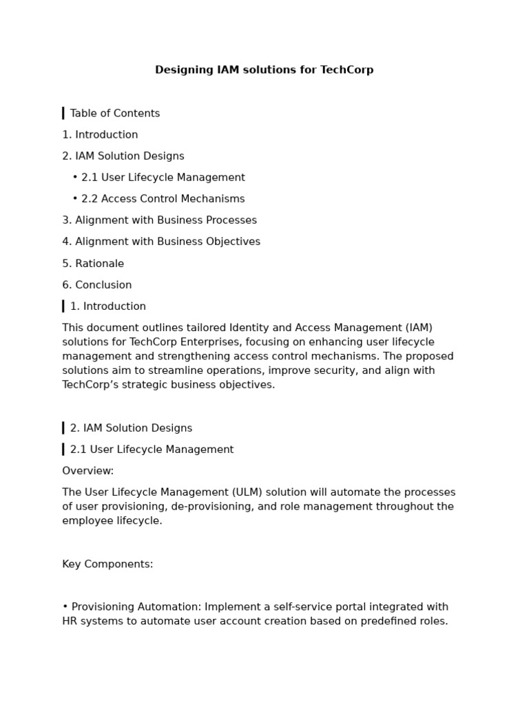 Designing IAM Solutions For TechCorp | PDF | Computer Security | Security