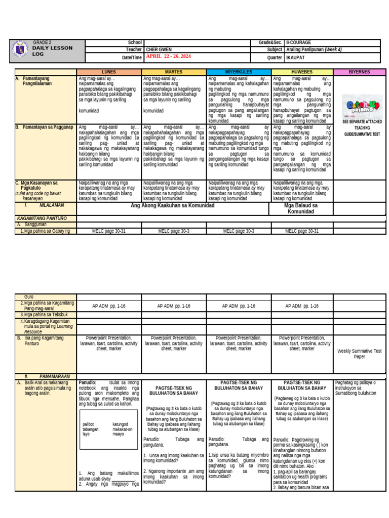 Q4 DLL Ap2 Week-4 | PDF