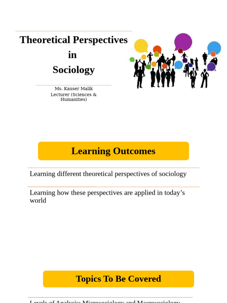 Lecture 2 - Theoretical Perspectives in Sociology | PDF | Sociology ...