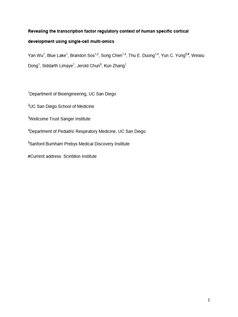 3 Revealing the transcription factor regulatory context of human specific cortical 单细胞转录组和表观组 ...