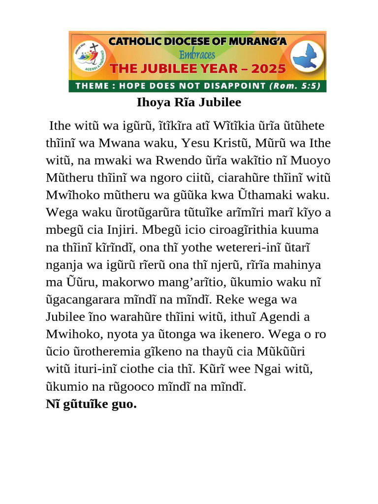 Ihoya Rĩa Jubilee | PDF
