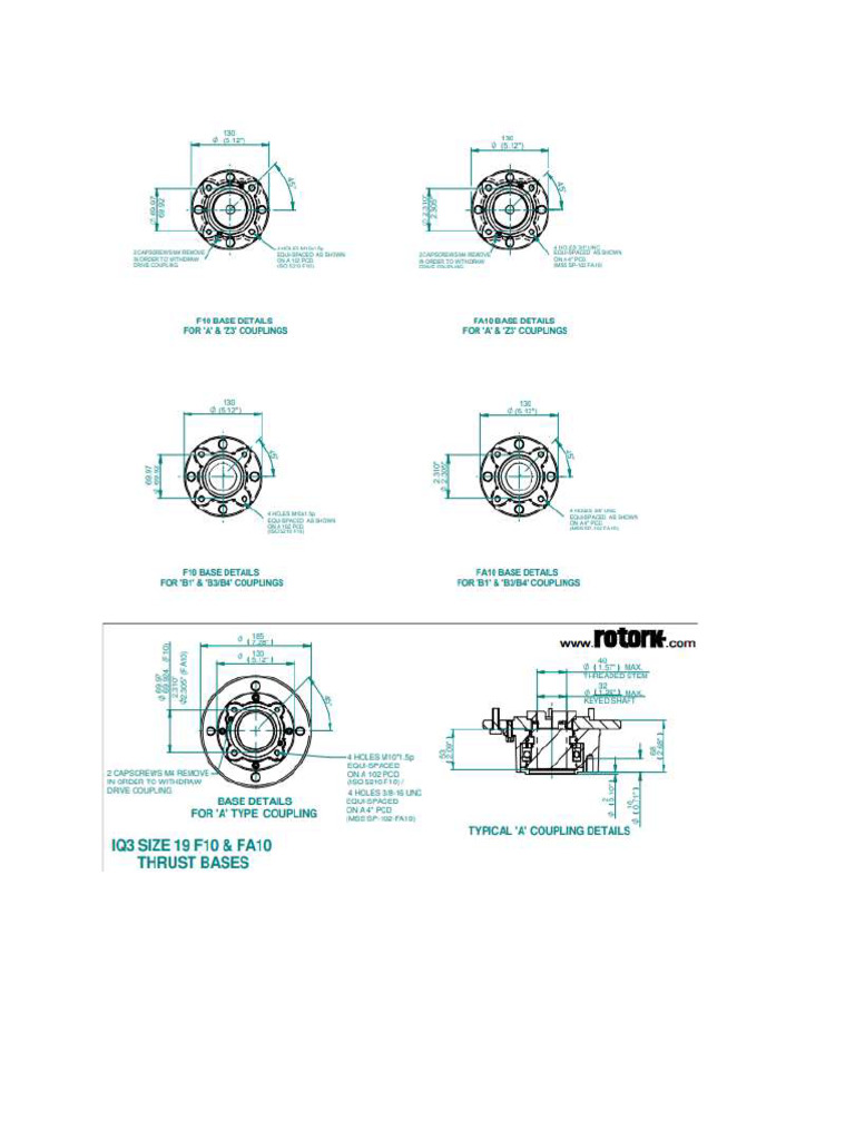 Rotork Thrust Base Dimension | PDF