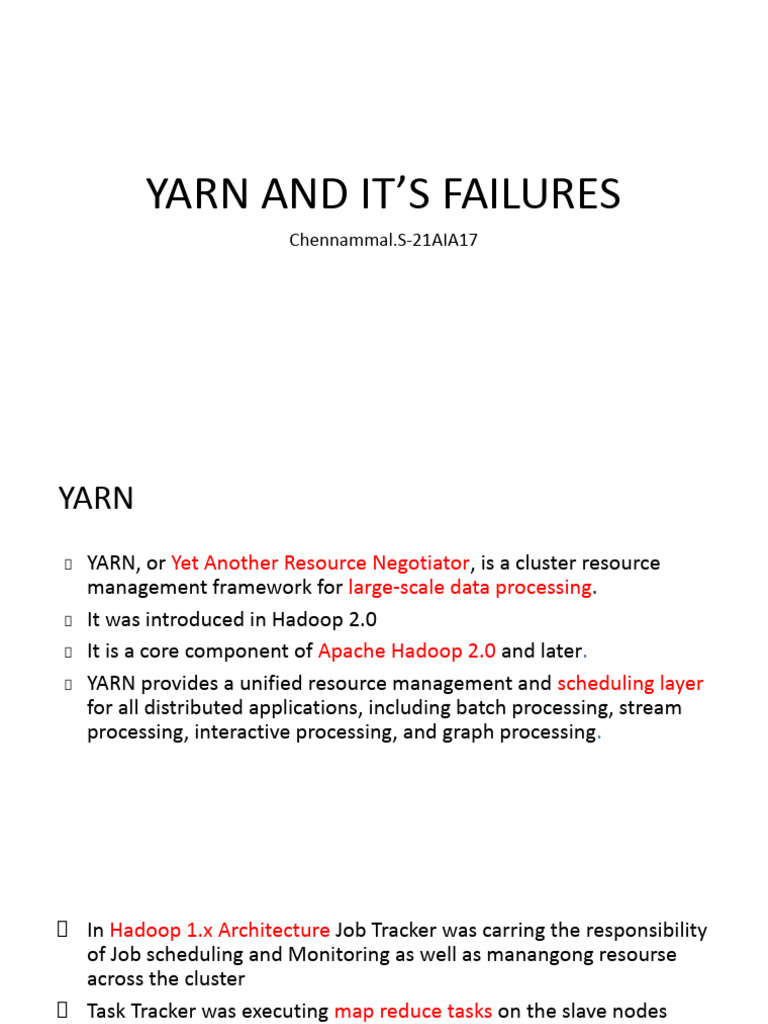 Yarn and its Failures | PDF | Apache Hadoop | Computer Science