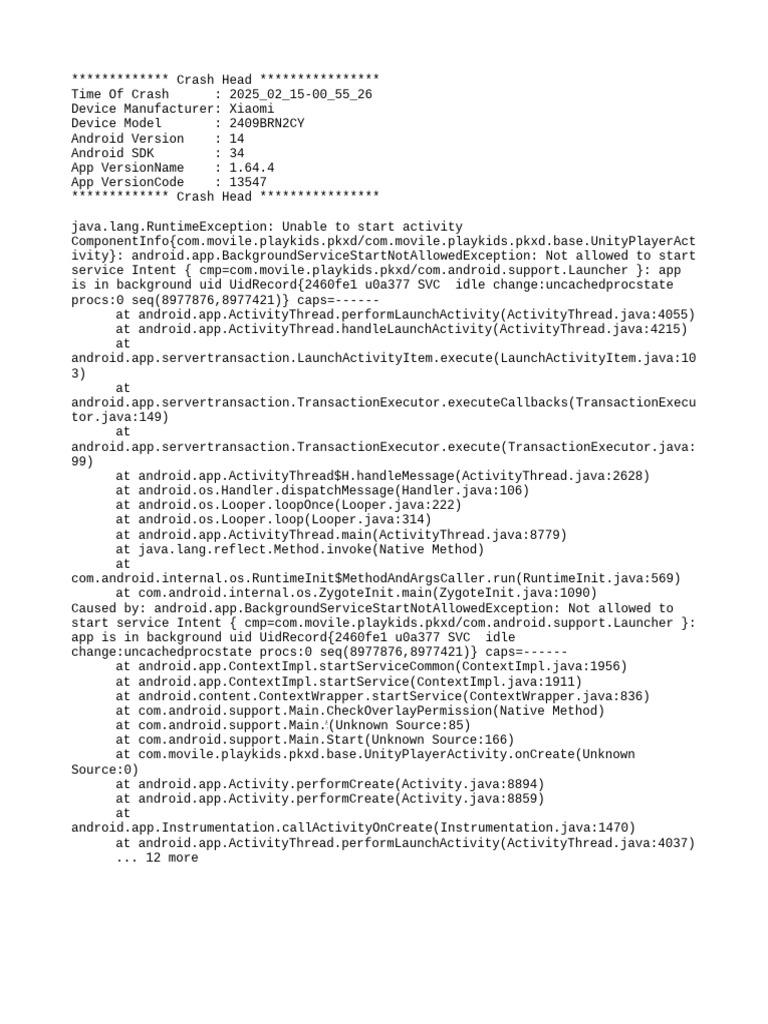 Mod Menu Crash 2025 02 15-00 55 26 | PDF | Java (Programming Language) | Android (Operating System)