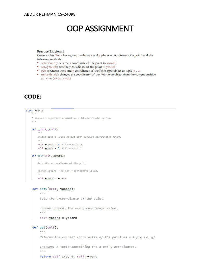 OOP ASSIGNMENT | PDF