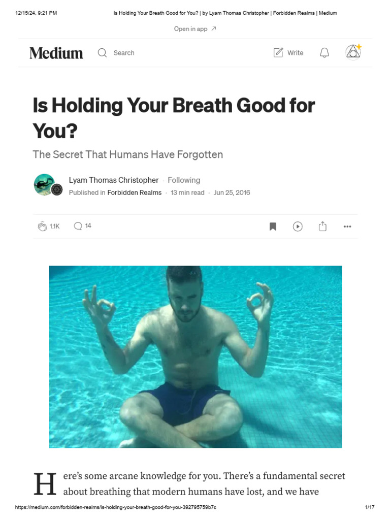 01 Is Holding Your Breath Good For You - by Lyam Thomas Christopher ...
