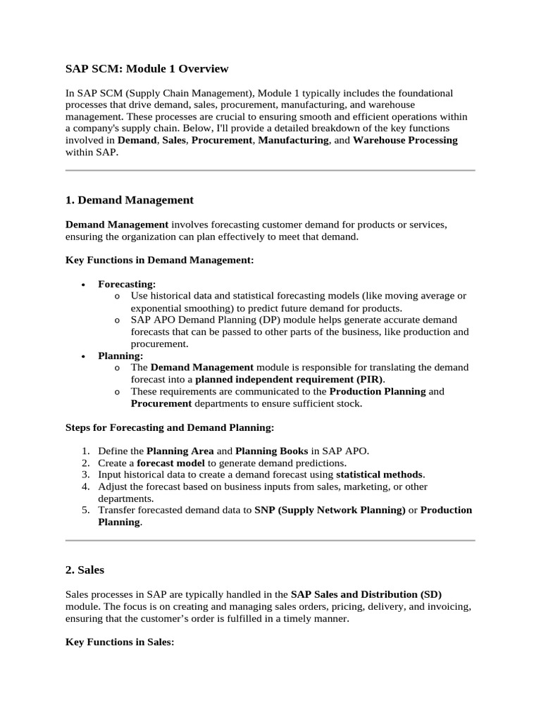 sap scm - | PDF | Forecasting | Supply Chain Management