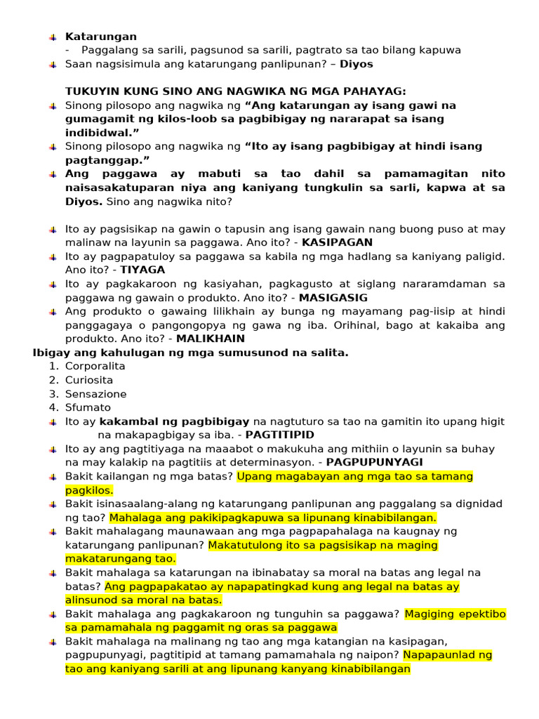 Q3 Esp 9 Reviewer | PDF