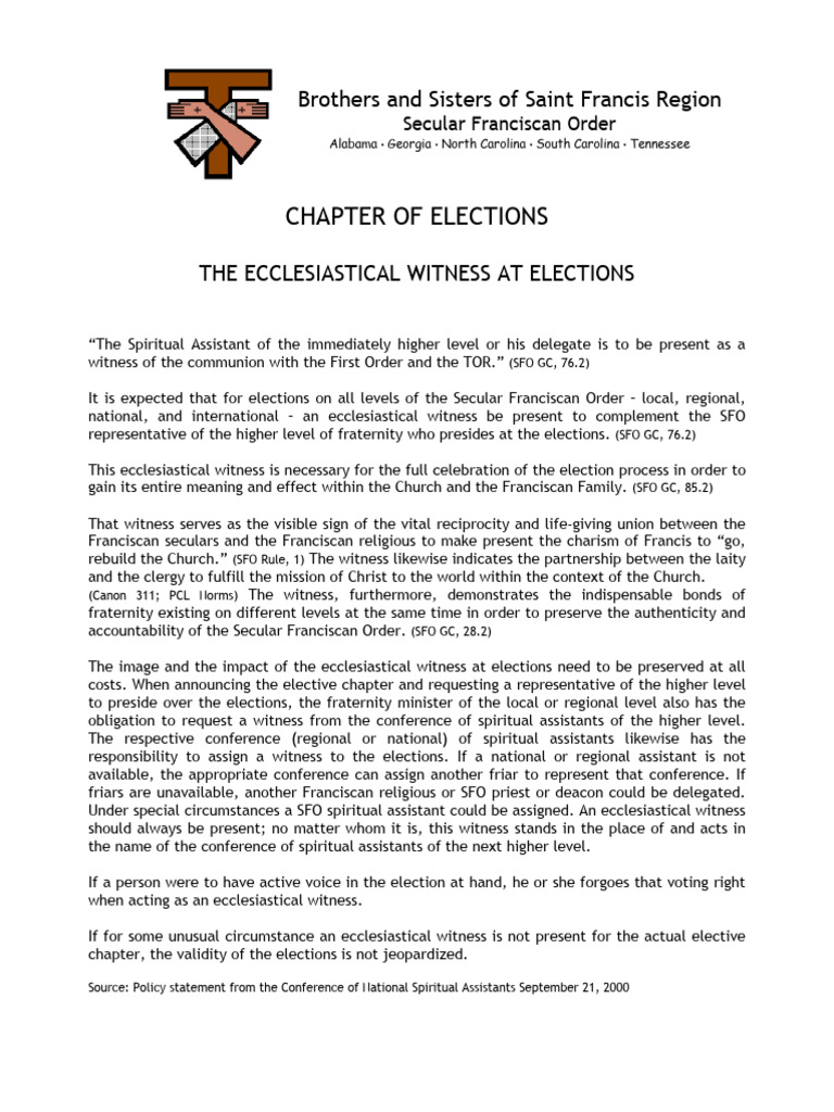 The Ecclesiastical Witness at Elections | PDF | Catholic Church ...