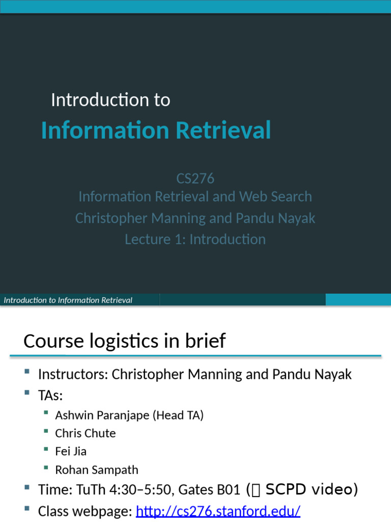 Lecture1 Course Intro | PDF
