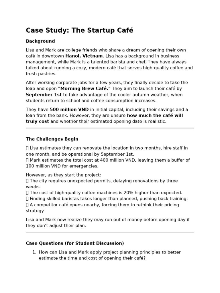 Startup Café Launch Challenges | PDF