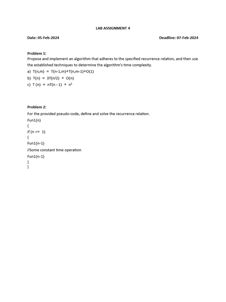 Lab Assignment 4 | PDF