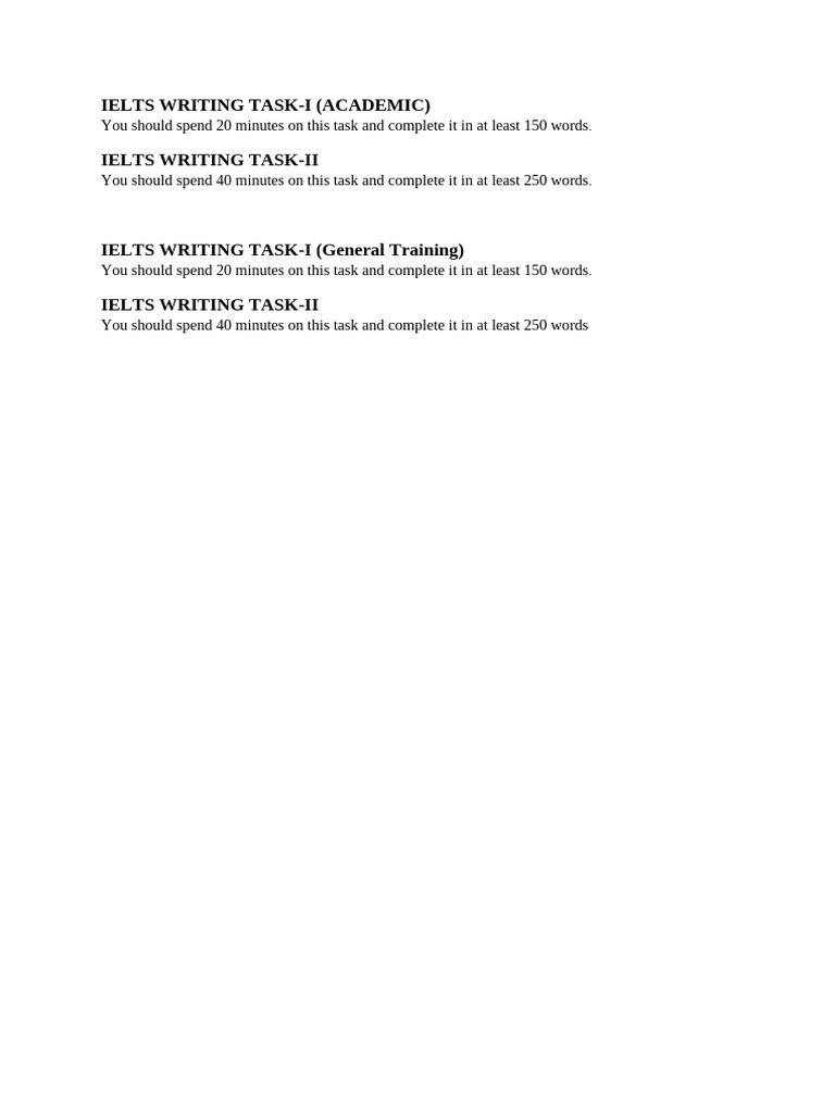 IELTS Writing Task Guidelines | PDF