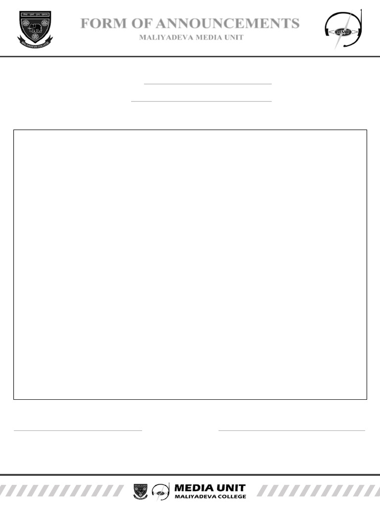 MMU Form of Annoucements 2-1 | PDF