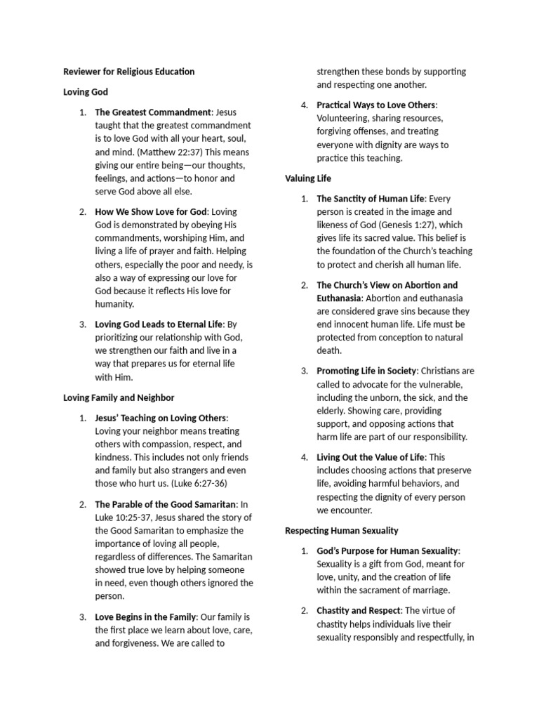 Religious Education Guide: Key Teachings | PDF | Penance | Religious ...