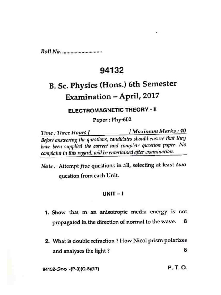 EMT Pyq - 6th Sem | PDF