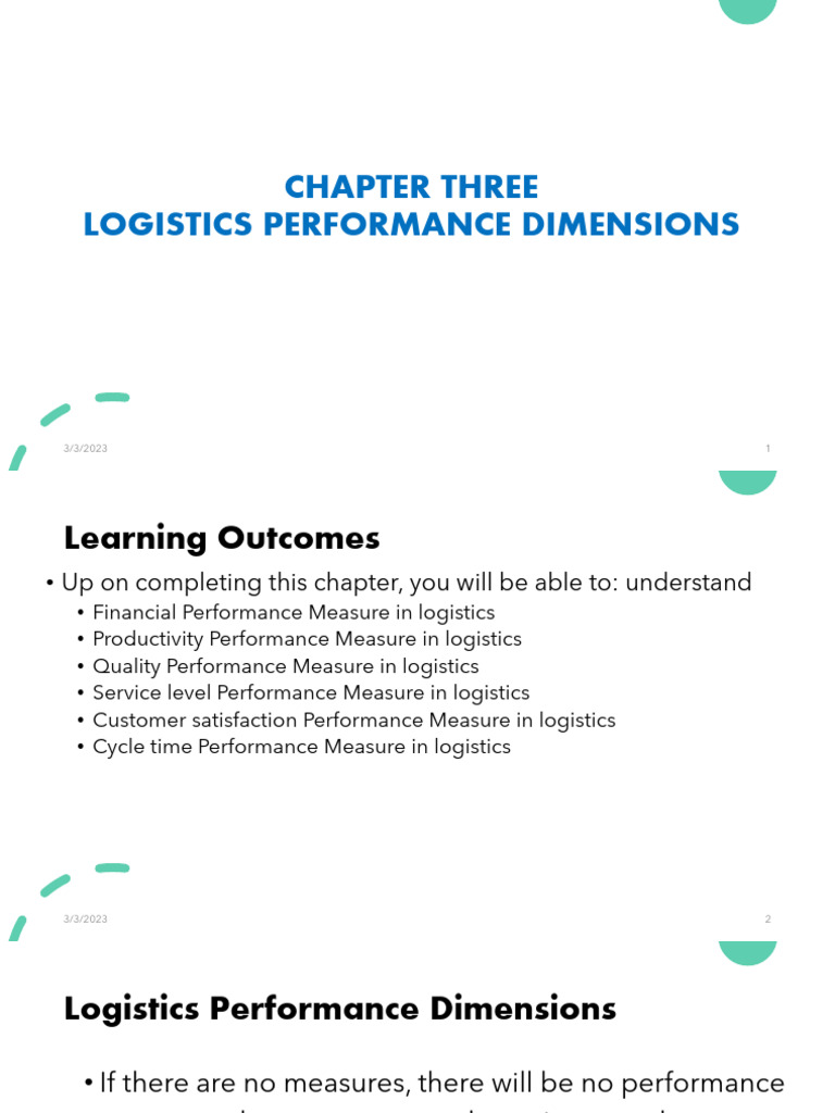 Chapter 3 - Logistics Performance Dimensions - 27 Feb 2023 | PDF ...