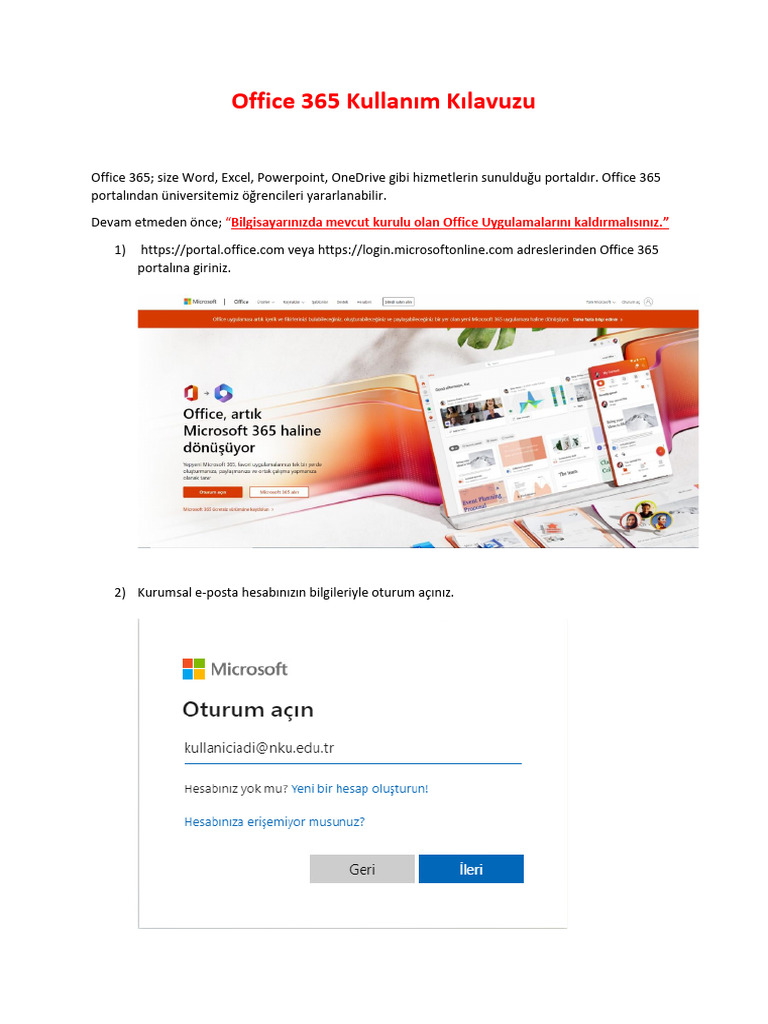 Ogrenci Office365 Kurulum Kilavuzu | PDF