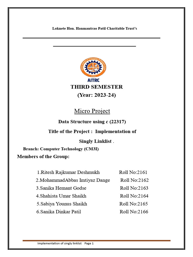 DSU Final Micro Project | PDF | Pointer (Computer Programming) | Computer Data