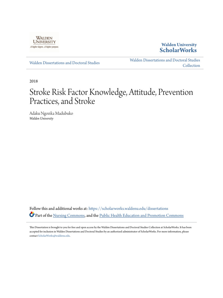 Stroke Risk Factor Knowledge Attitude Prevention Practices and | PDF | Stroke | Knowledge