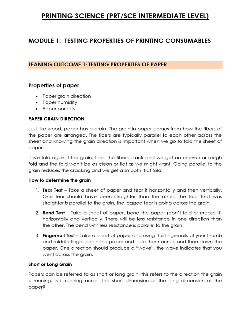 PRINTING SCIENCE level 2 (1) | PDF | Ph | Paper