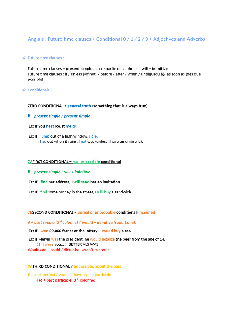 Future Clauses and Conditionals Guide | PDF