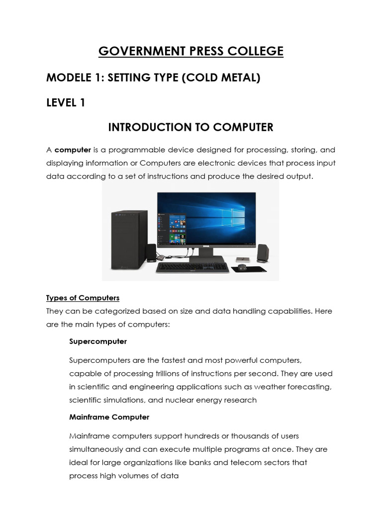 SETTING TYPES (COLD METAL) | PDF | Personal Computers | Operating System