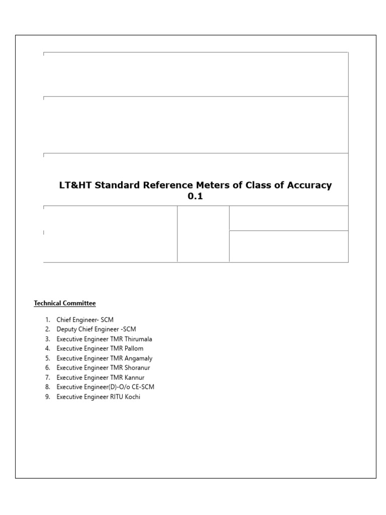 LT&HT Standard Reference Meter Specs | PDF | Power Supply ...