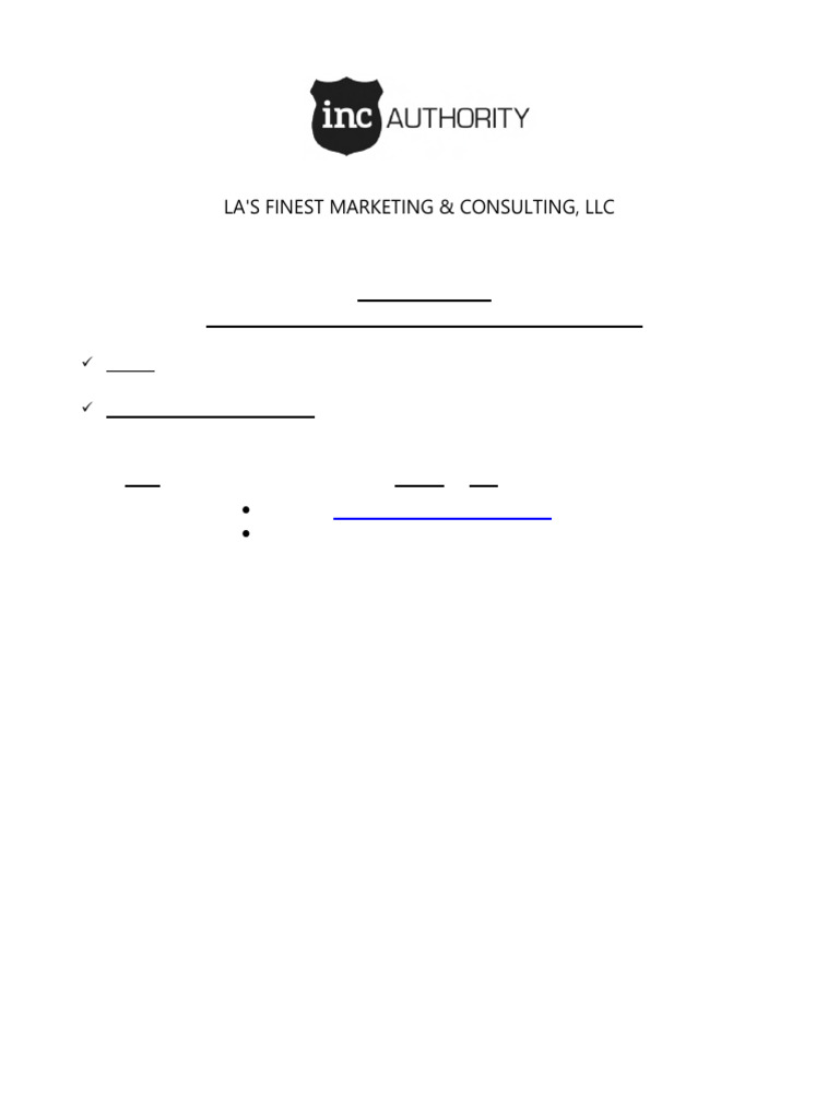 La's Finest Marketing & Consulting, LLC - 2nd - Package 4 | PDF ...