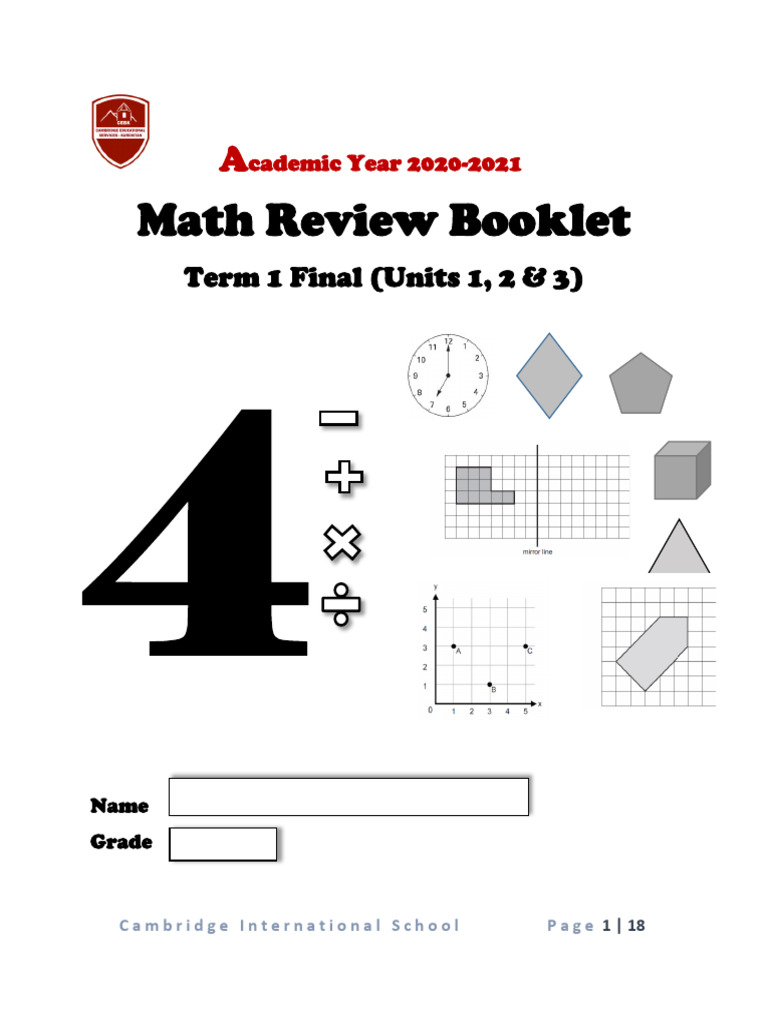 Answer Key - Stage 4 Math Term 1 Final Review Pack2020-2021 | PDF ...