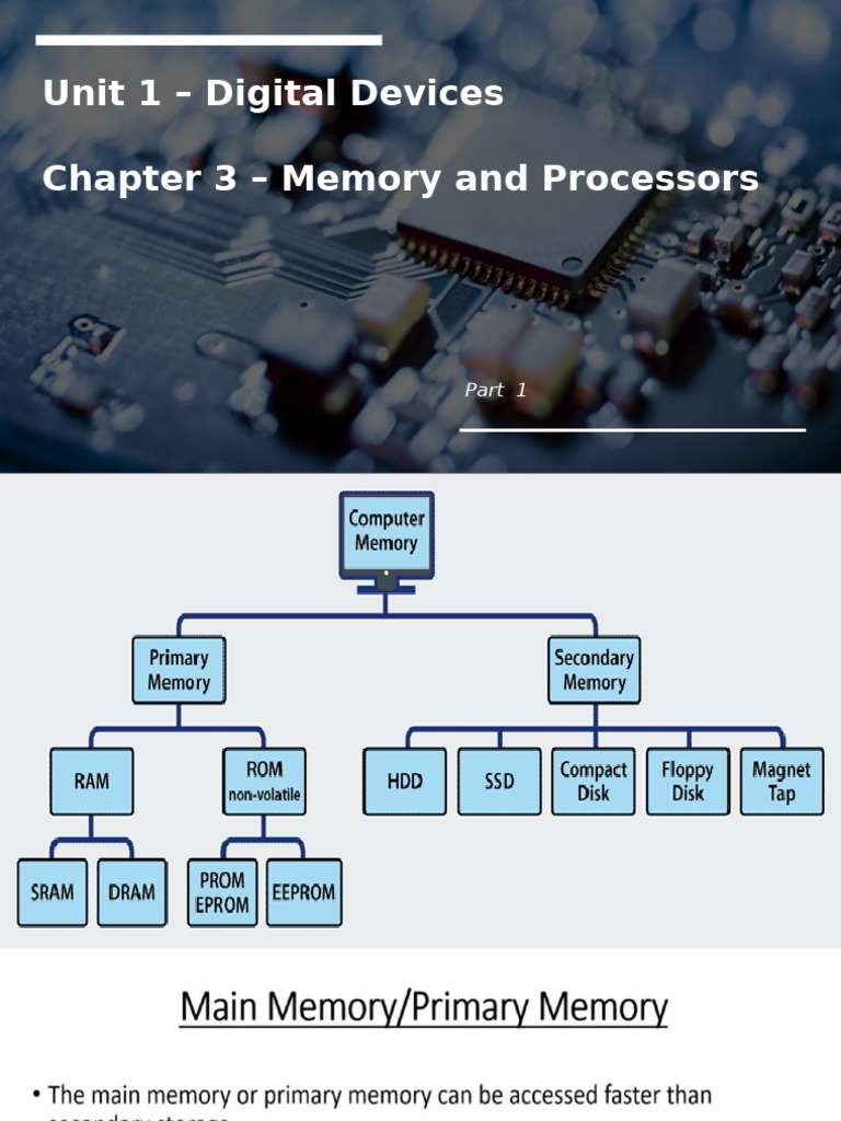 Unit 1 - Chapter 3 - Memory and Processors - Part 1 - RAM | PDF