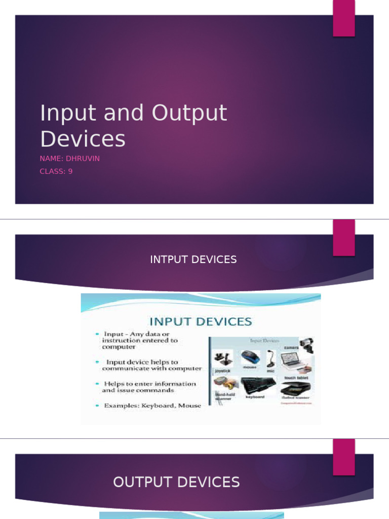 Input and Output Devices BY DHRUVIN | PDF | Headphones | Computer Keyboard