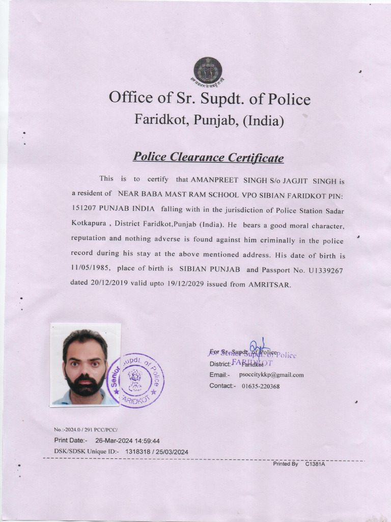 New PCC - Amanpreet Singh | PDF