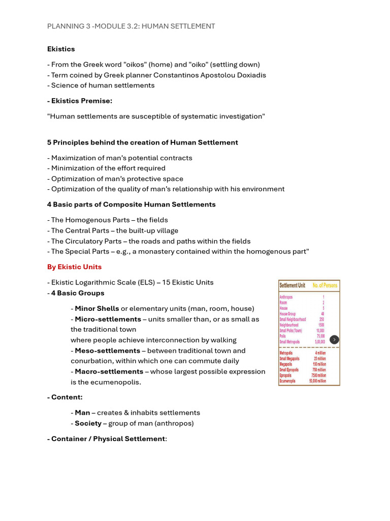Human Settlements Planning Overview | PDF
