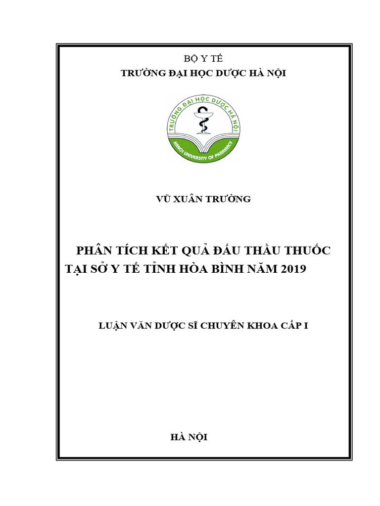 [123doc] Phan Tich Ket Qua Dau Thau Thuoc Tai So y Te Tinh Hoa Binh Nam 2019 2020 | PDF