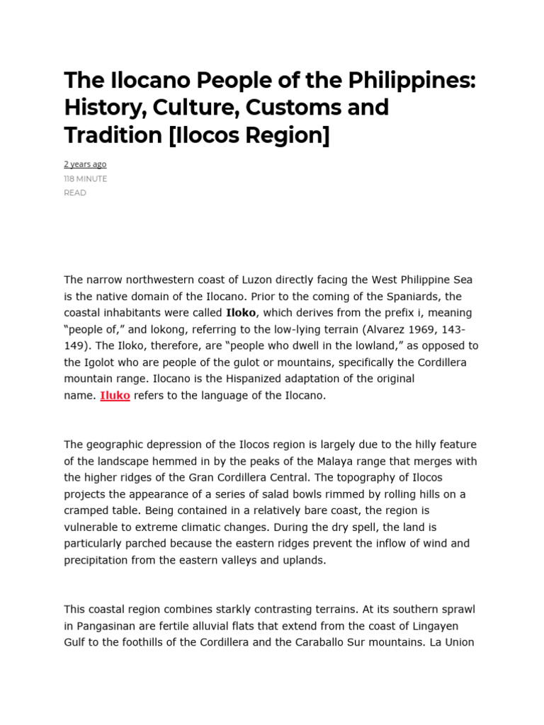Ilocano People: History and Culture | PDF | Metro Manila | Philippines
