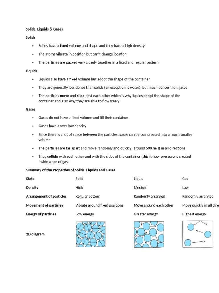 solids ,liquid and gases | PDF