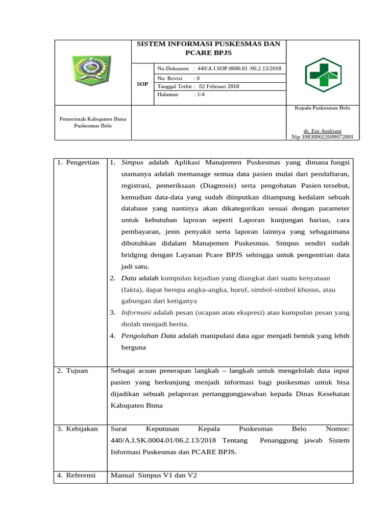 Sistem Informasi Puskesmas dan PCARE | PDF