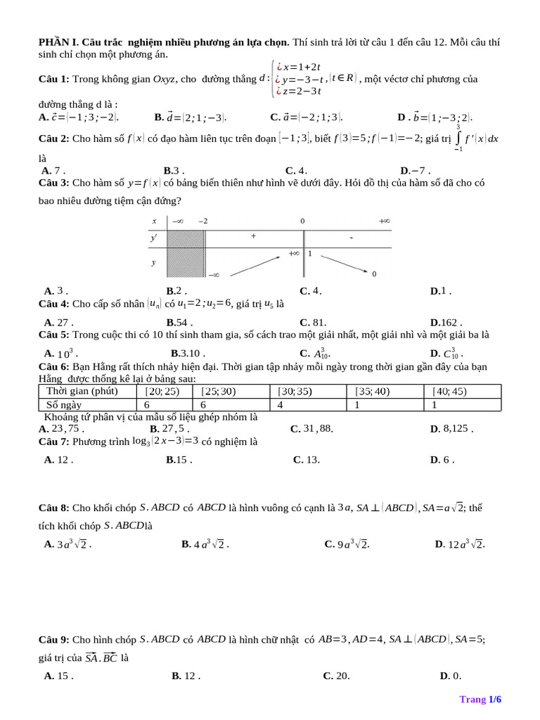T 15. KSCL Tháng 2 Môn Toán L P 12 | PDF