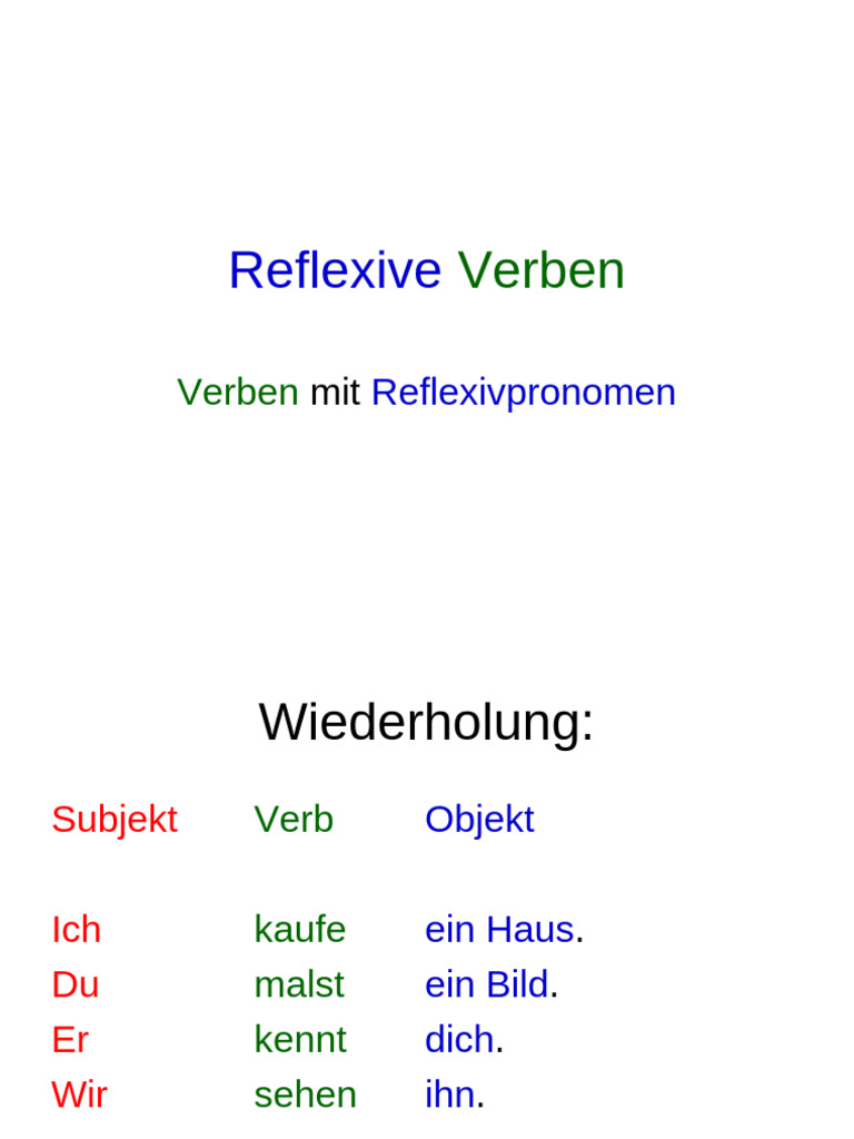 Reflexive Verben | PDF