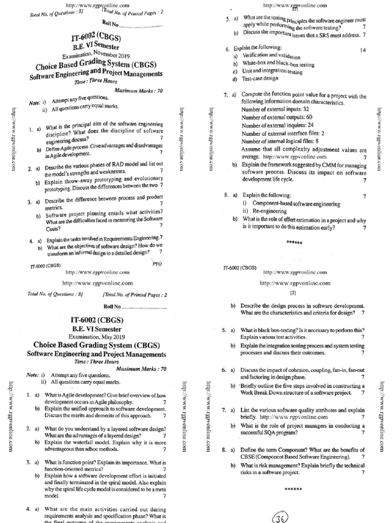 It 6002 Software Engineering and Project Managements Nov 2019 Merged ...