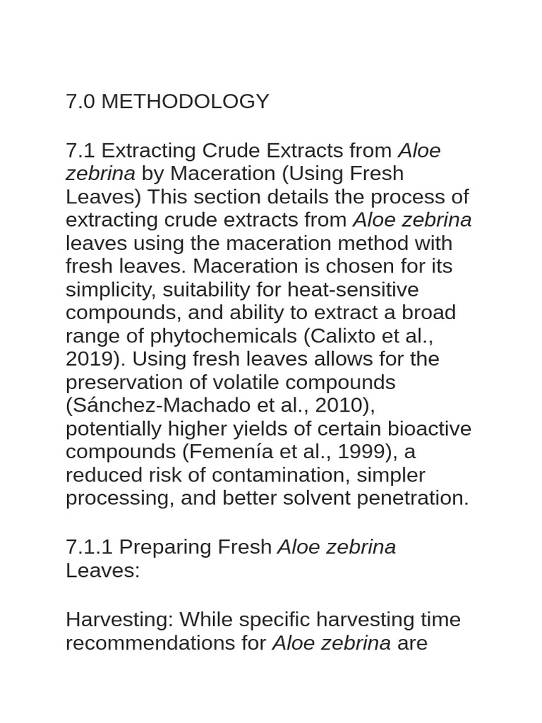 Aloe Zebrina Extraction Fin | PDF | Solvent | Chemistry