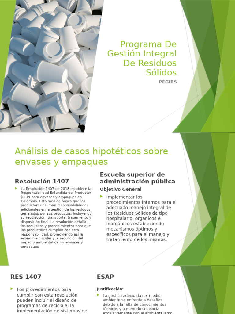 Programa de Gestión Integral de Residuos Sólidos PGIRS[1] | PDF | Residuos | Gestión de residuos
