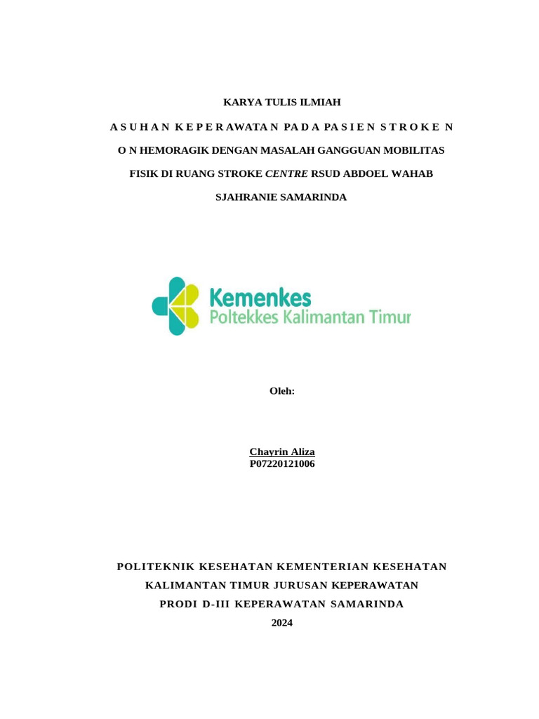 Karya Tulis Ilmiah Chayrin Aliza CONTOH KTI | PDF