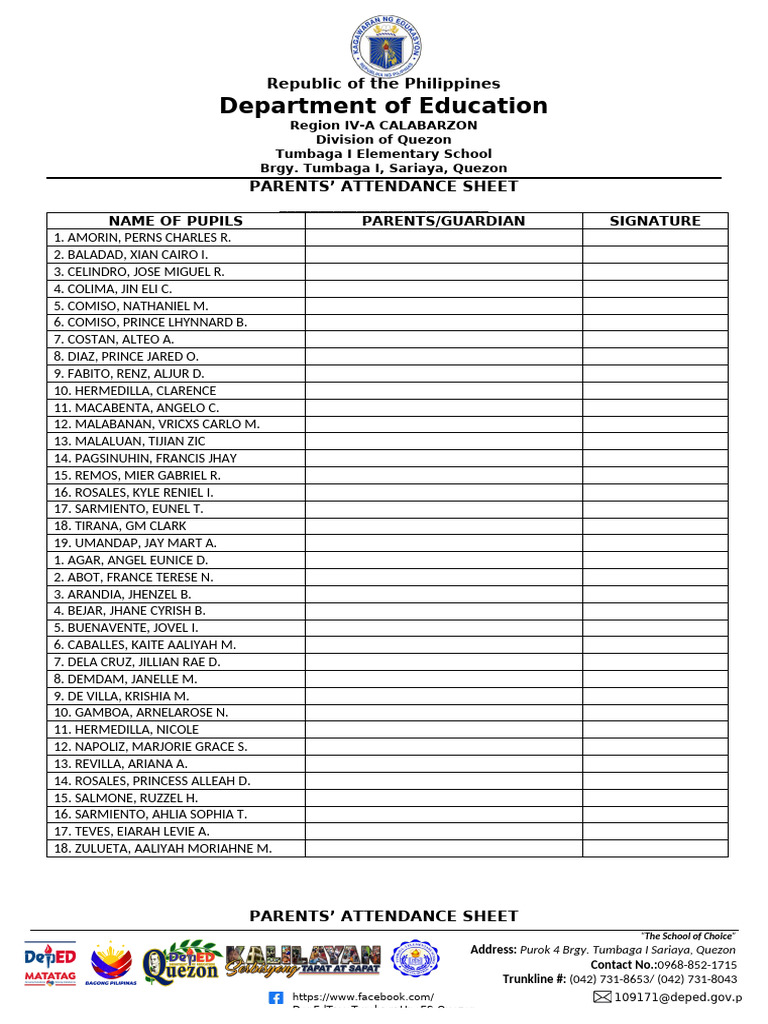 ATTENDANCE | PDF | Philippines