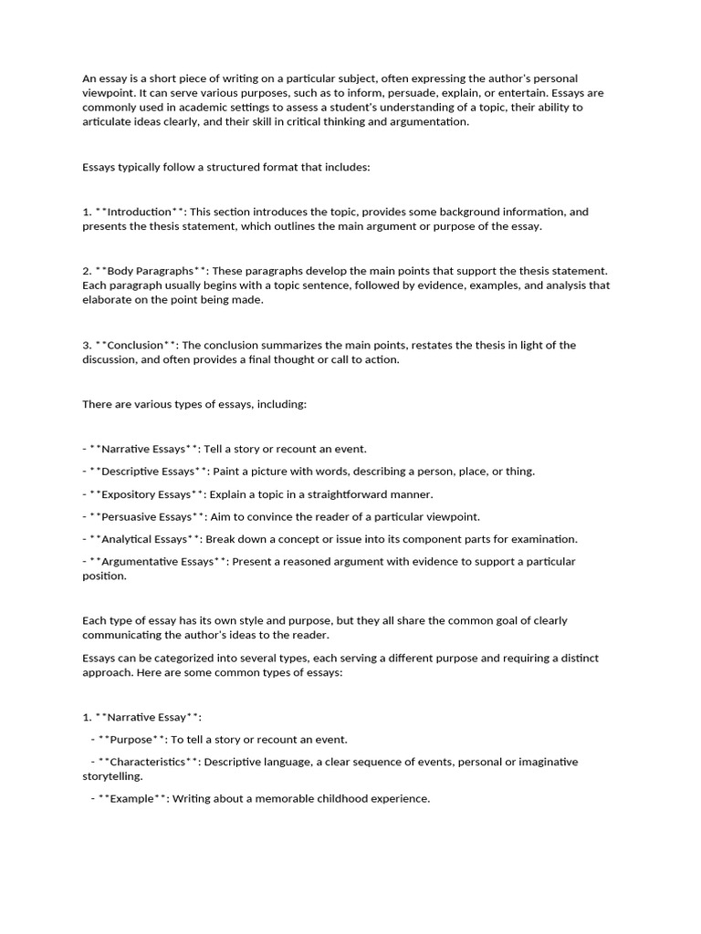 Essay | PDF | Essays | Cognition